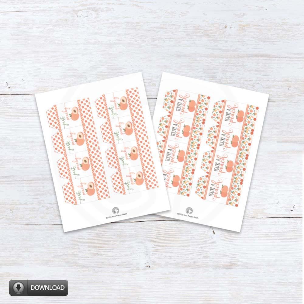 Printable Peach Gift Tags, Just Peachy Cookie or Candy Treat Bag ...