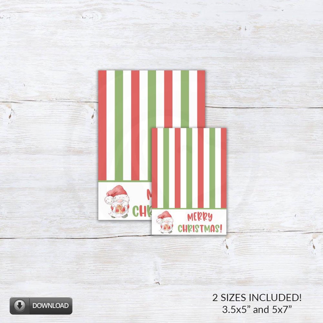 Merry Christmas Mini and Large Cookie Cards, Printable Holiday ...