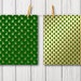 Green & Gold Christmas Digital Paper Patterns W/ Snowflakes Reindeer ...
