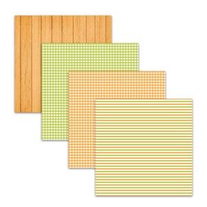 Apple Orchard Digital Paper Pack, Green & Orange Scrapbook Backgrounds ...