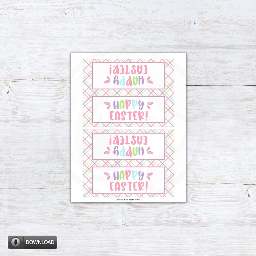Happy Easter Candy Cookie Bag Toppers, Easter Candy Favor Bag Toppers ...