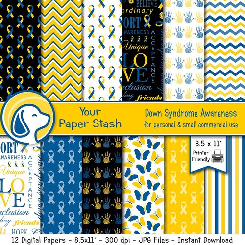 Printable Down Syndrome Awareness Digital Paper Pack - Etsy