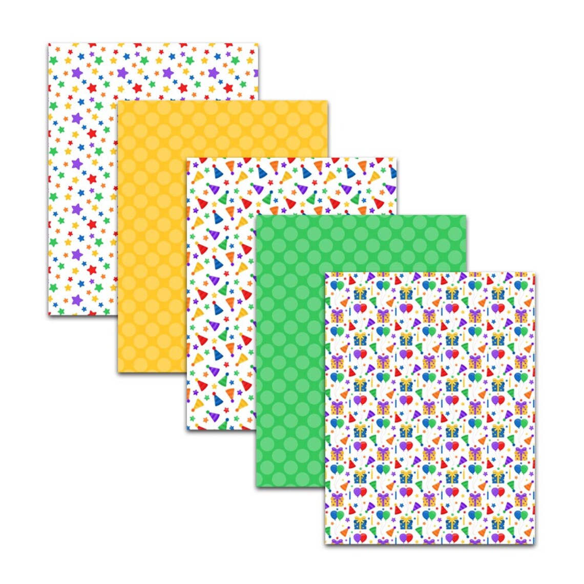 Printable Rainbow Birthday Digital Papers for Creating Banners - Etsy