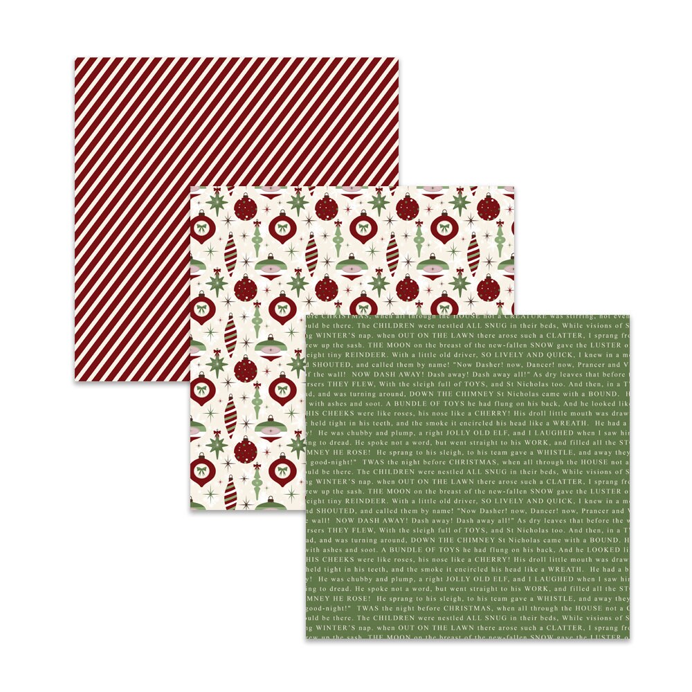 Christmas Digital Paper Pack 12x12, Traditional Holiday Designs With ...