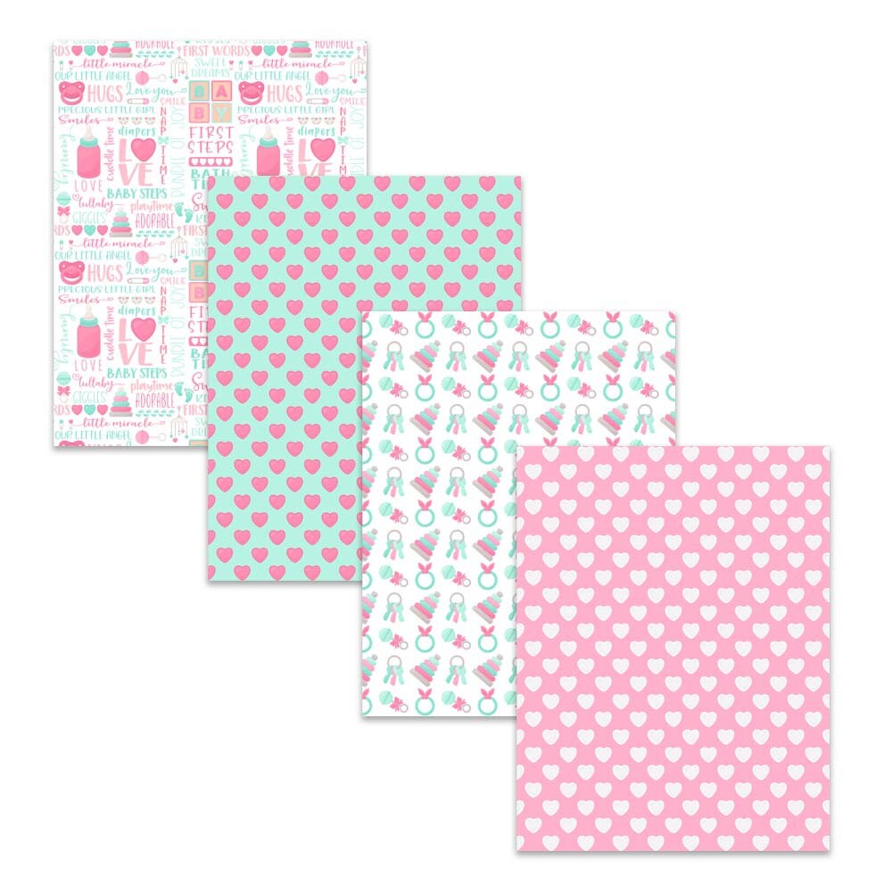 Printable Baby Girl Digital Paper Pack It's A Girl - Etsy