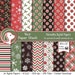 Christmas Poinsettia Digital Paper Pack W/ Holly Pine Cones & | Etsy