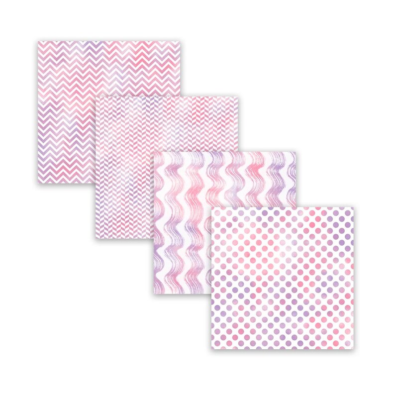 Pink Watercolor Digital Paper Pack With Floral Polka Dot Brush Stroke ...