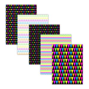 Neon Printable Digital Paper Pack, Neon Lime Fucshia Yellow Stripe ...