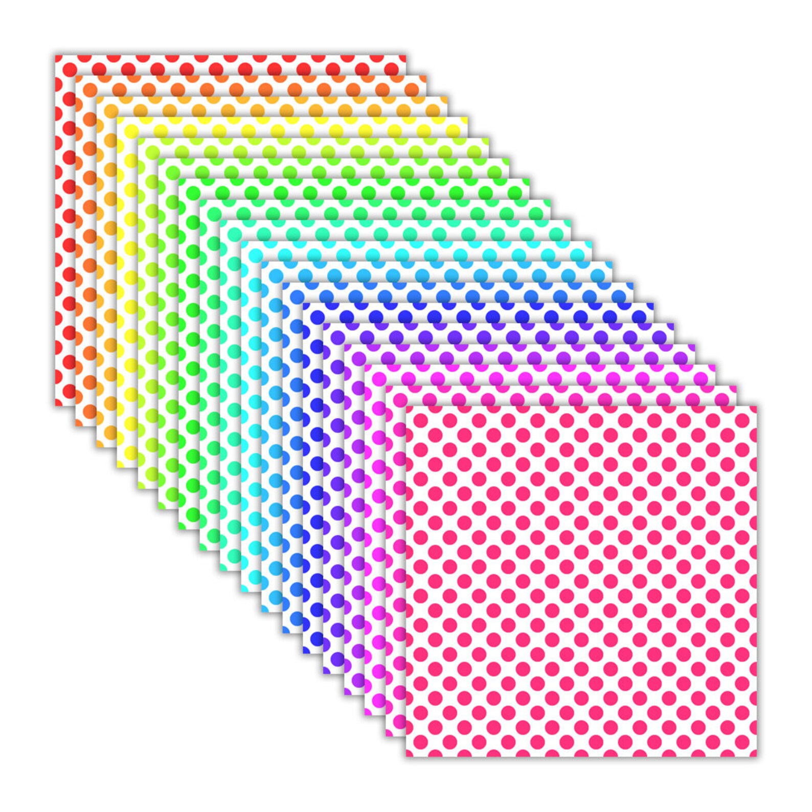 Bright Rainbow Polka Dot Digital Scrapbook Papers and | Etsy