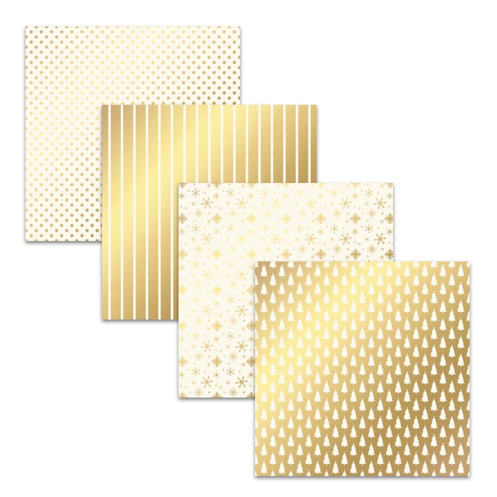 White Gold Christmas Digital Paper 12x12, Elegant Holiday Scrapbook ...