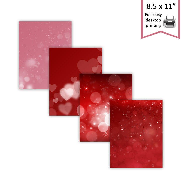 Red & Pink Valentine's Day Digital Paper W/ Bokeh - Etsy