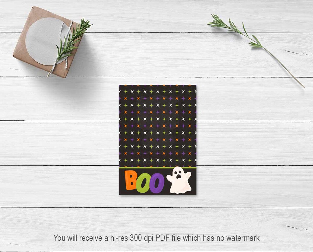 BOO Ghost Halloween Mini Cookie Card Backer, Magical Star Cookie Tags ...