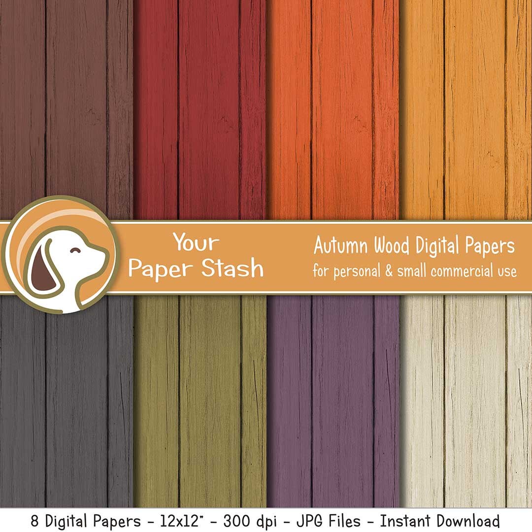 Wood Digital Paper, Autumn Fall Backgrounds, Rustic Wood Grain Textures ...