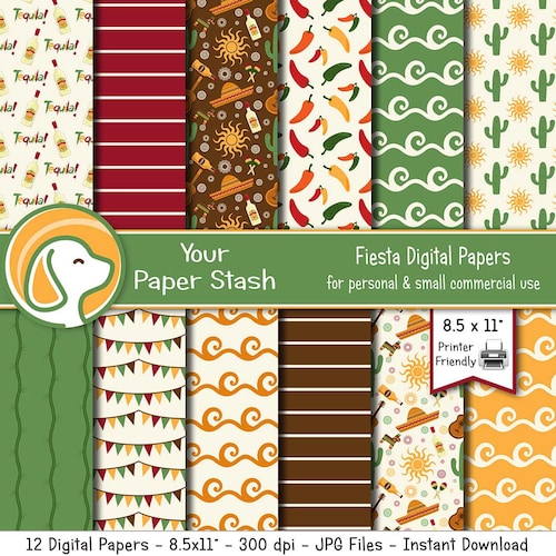 Cinco De Mayo Fiesta Digital Paper Mexican Vacation Digital - Etsy