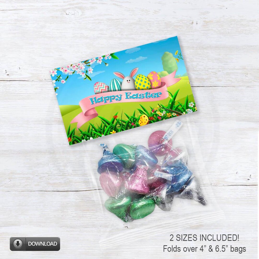 Easter Bunny Treat Bag Toppers for Spring Parties and Candy Bags ...