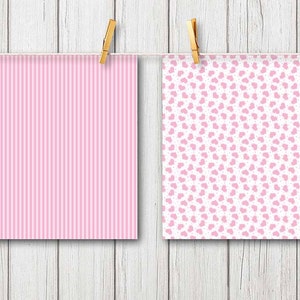 Red & Pink Valentine's Day Heart Digital Paper for Wedding Engagement ...