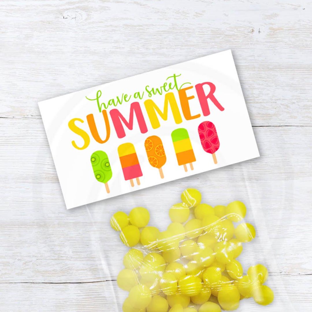 Sweet Summer Printable Bag Topper, Popsicle End of School Treat Bag Tag ...