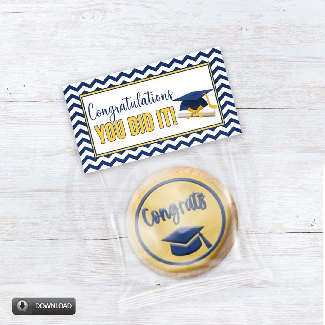 Printable Graduation Treat Bag Toppers | Grad Party Favor Tags | Cookie ...