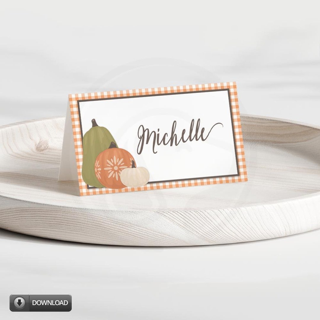 Printable Fall Place Cards for Weddings Thanksgiving Dinner or Fall ...