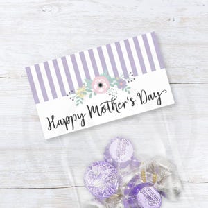 Printable Happy Mother's Day Bag Toppers, Lavender Floral Mother's Day ...