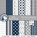 8.5x11" Navy Blue and Gray Arrow Digital Paper Pack, Masculine Digital ...