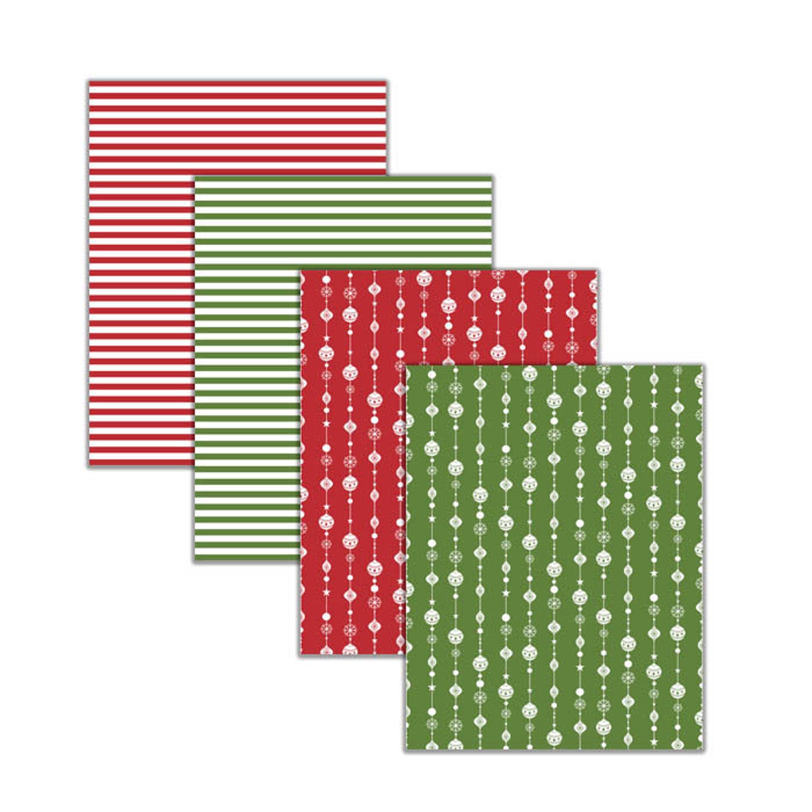 Traditional Christmas Digital Scrapbook Papers w/ Stockings | Etsy