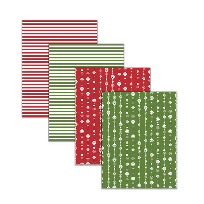 Traditional Christmas Digital Scrapbook Papers w/ Stockings | Etsy