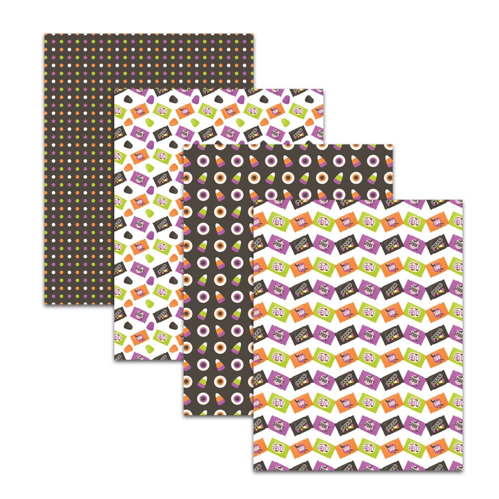 Halloween Candy Digital Paper, Kids Printable Scrapbook Pages, Eyeball ...