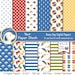 8.5x11" Spring Rainy Days Digital Paper Pack With Umbrellas Rain Boots ...