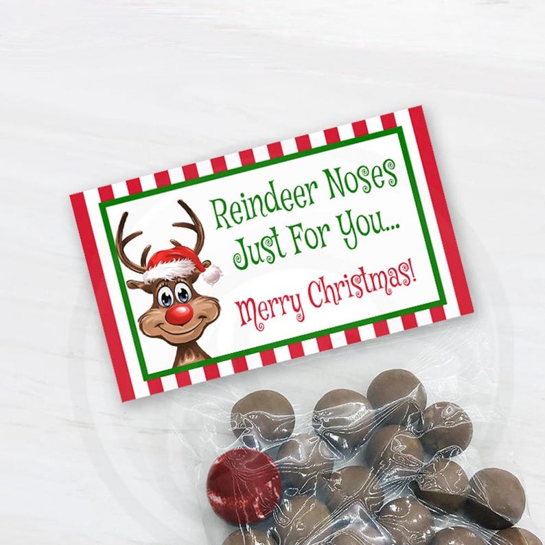 Reindeer Noses Bag Toppers for Christmas Party Favors, Holiday Treat ...