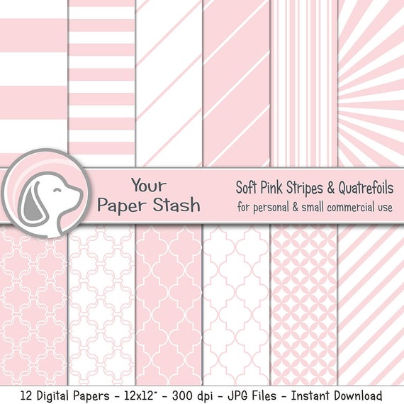 Pink Striped Digital Papers for Baby Girl Scrapbook Pages - Etsy