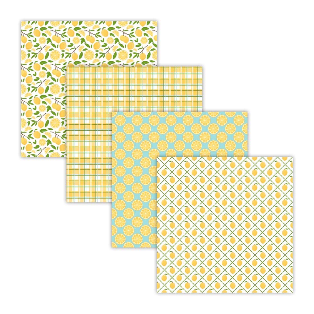 Lemon Digital Scrapbook Paper, Summer Lemon Digital Pattern Backgrounds ...