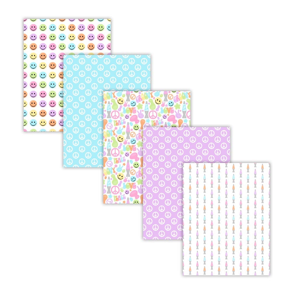 Printable Retro Groovy Digital Scrapbook Papers Hippie Lava - Etsy