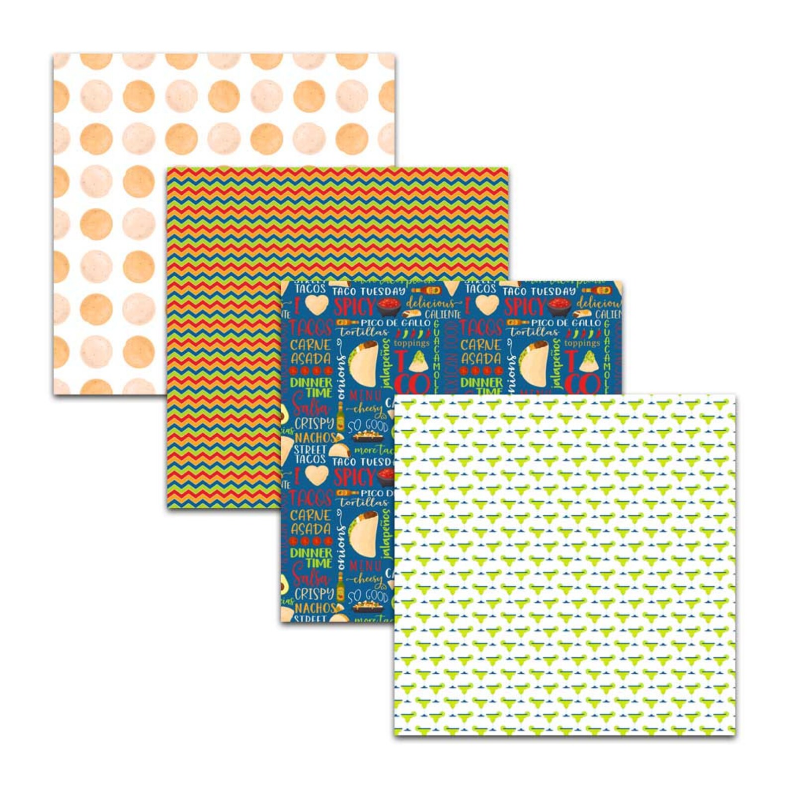 Taco Tuesday Digital Paper Pack, Cinco De Mayo Mexican Taco Food Chips ...