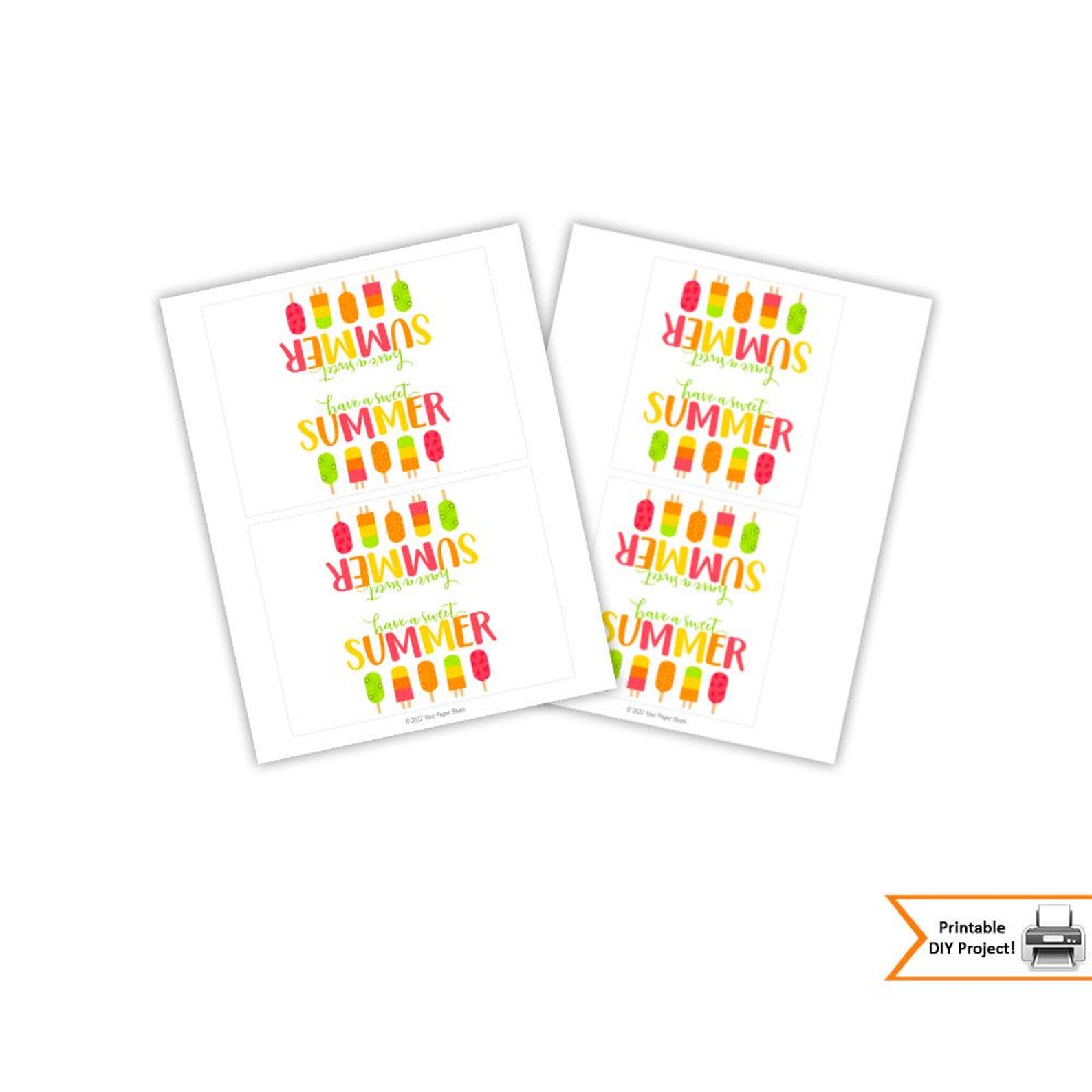 Have a Sweet Summer Printable Bag Topper, Popsicle Candy or Cookie ...
