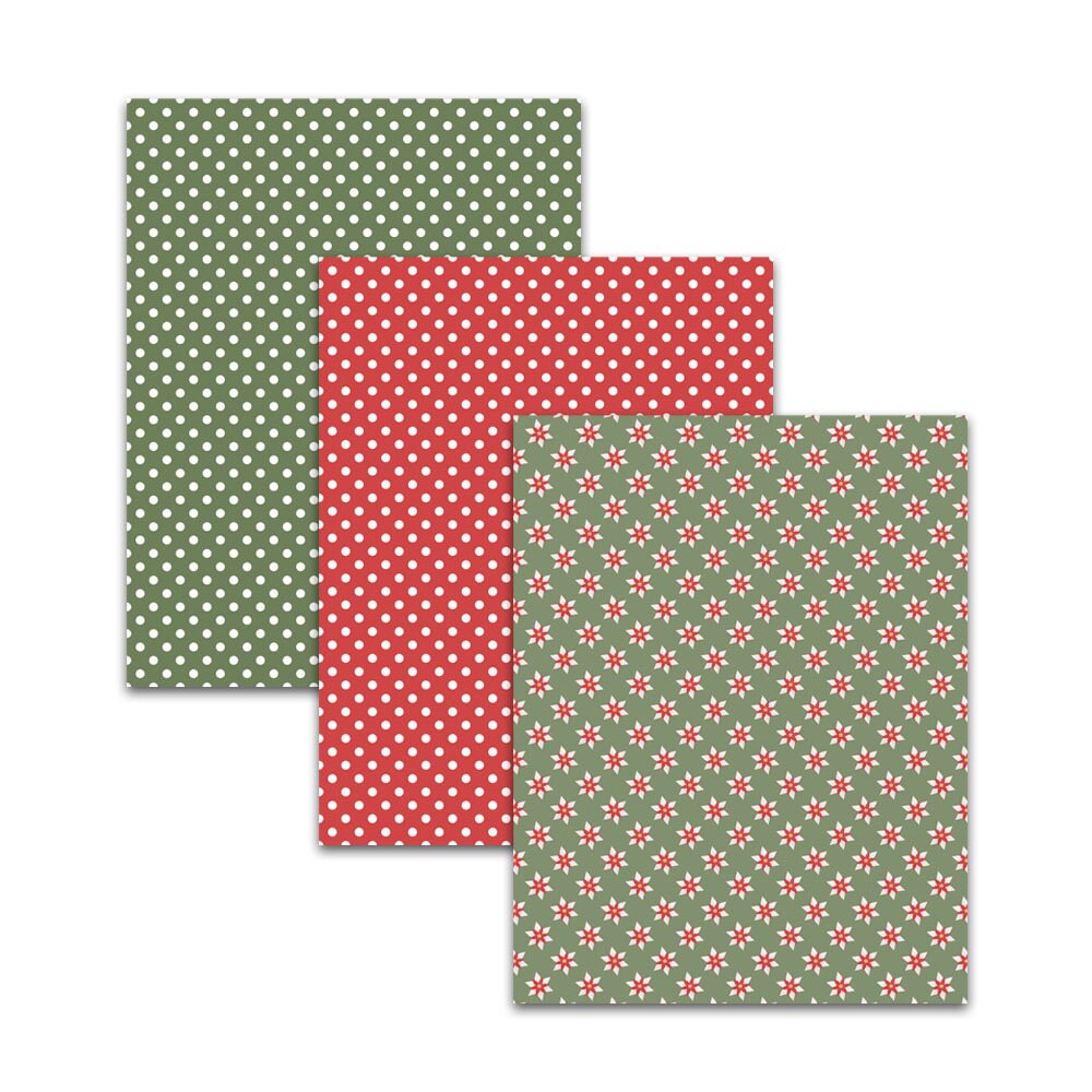 Poinsettia Digital Scrapbook Paper for Christmas & Holiday Crafts Card ...