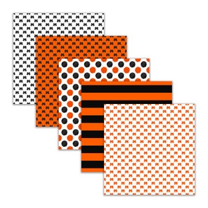 Orange Black Cheerleader Seamless Digital Paper Pack, Cheer Team ...