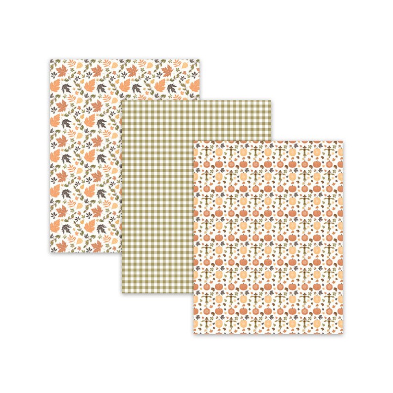 Autumn Digital Paper Pack With Pumpkins Scarecrows & Leaves - Etsy