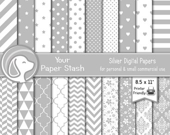 Gray Digital Paper Pack Shades of Gray Scrapbook Paper Pack - Etsy