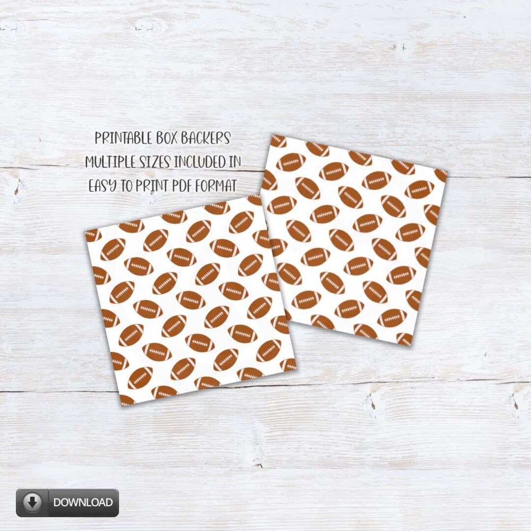 Football Cookie Box Backers, Printable High School College Football ...
