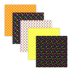 Neon Birthday Digital Scrapbook Papers, Seamless Birthday Scrapbooking ...