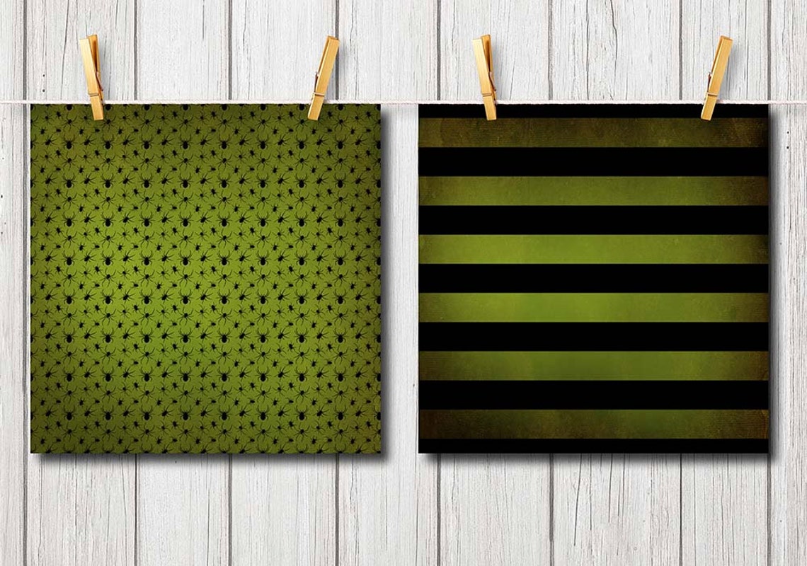 Spooky Halloween Digital Papers for Scrapbook Pages | Etsy