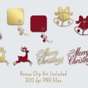 Elegant Classic Christmas Digital Paper, Burgundy Gold Holiday Paper ...