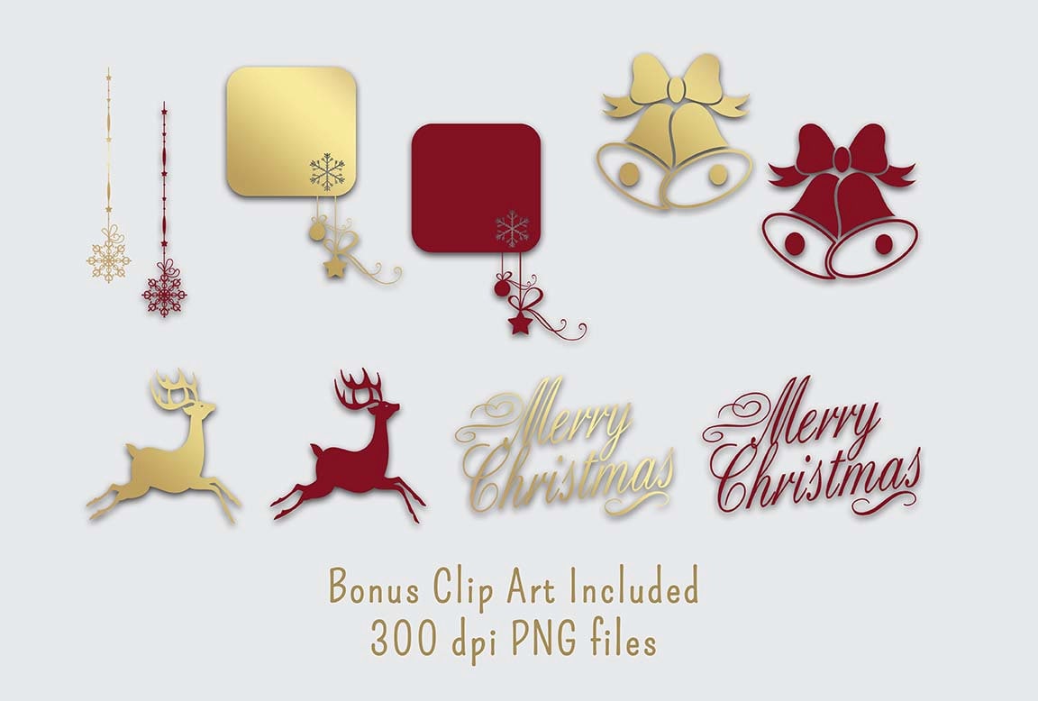 Elegant Classic Christmas Digital Paper, Burgundy Gold Holiday Paper ...