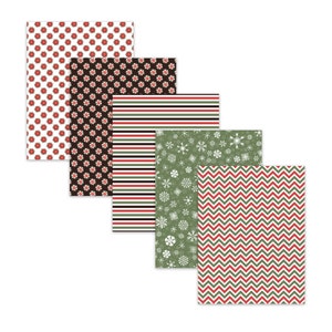 Christmas Poinsettia Digital Paper Pack W/ Holly Pine Cones & Snowflake ...