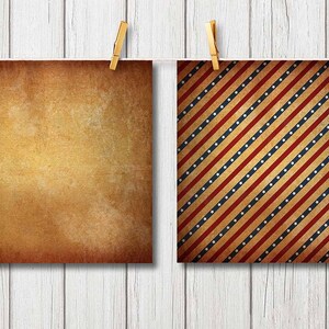 4th of July Patriotic Digital Scrapbook Paper, Vintage Style Red White ...