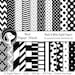 Black White Digital Scrapbook Paper Backgrounds With Stripes Chevrons ...
