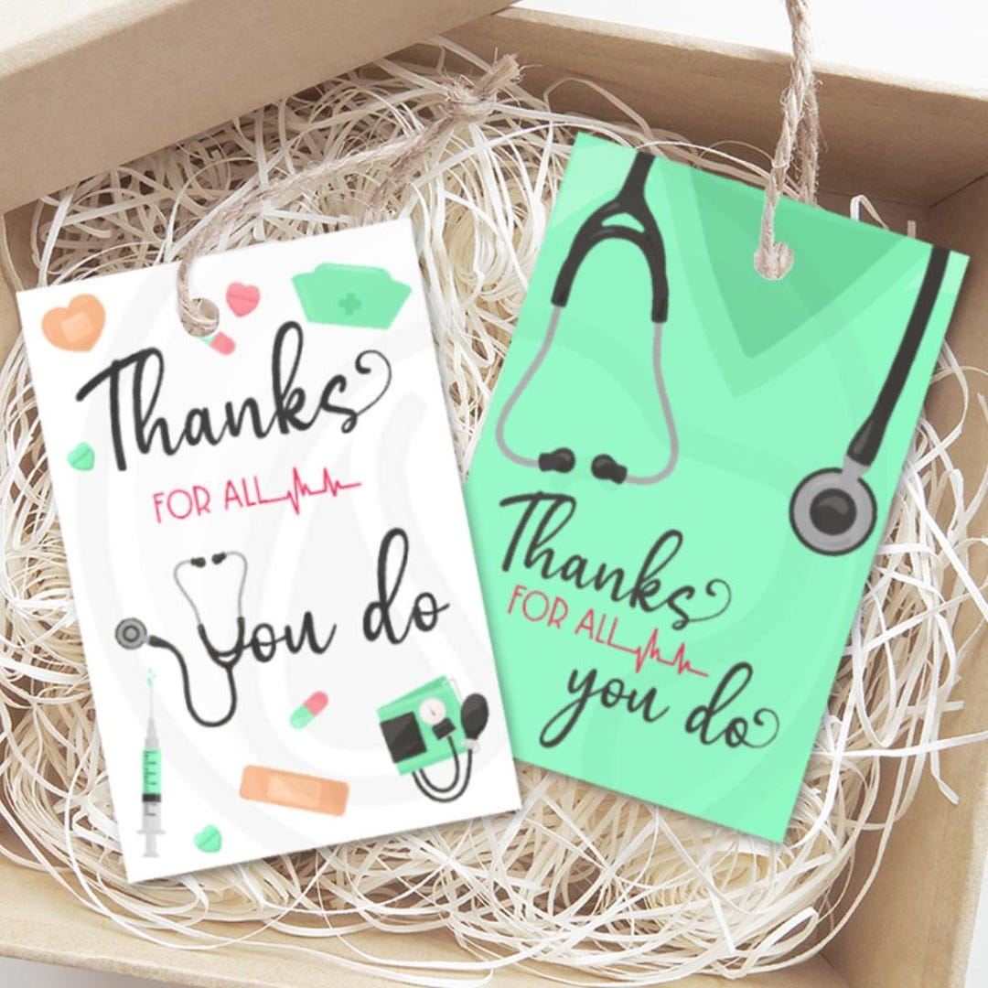 Nurse Appreciation Gift Tags Printable, Thank You Tags for Nurses and ...