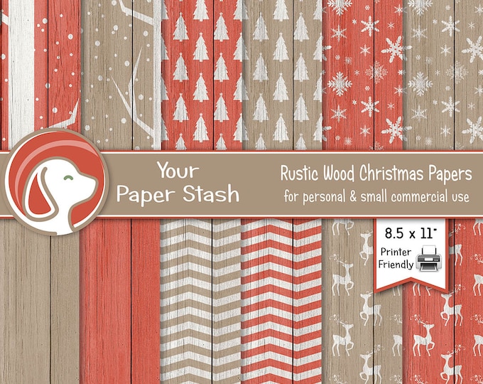 Black & White Birch Wood Grain Digital Paper Pack, Textured Scrapbook ...