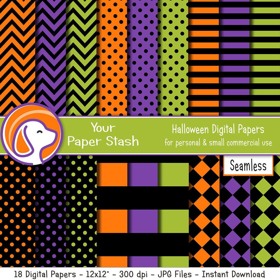 Halloween Digital Papers for Planners Banners Scrapbooking & Party ...